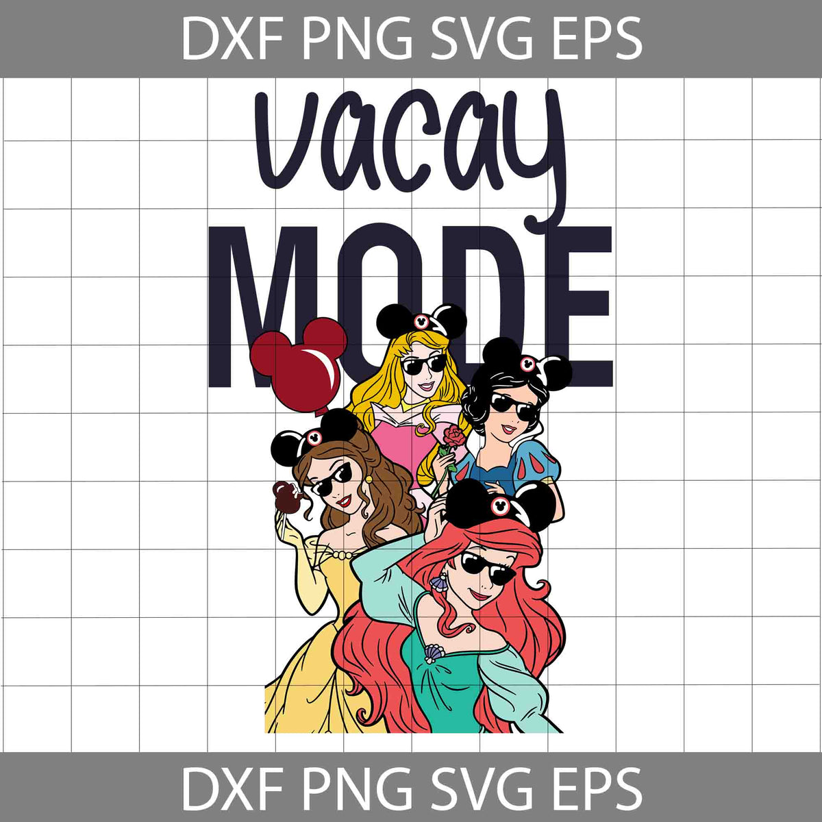 Vacay Mode svg, Princess Svg, Aurora Svg, Snow White Svg, Belle Svg, Rapunzel Svg, Cartoon Svg ...