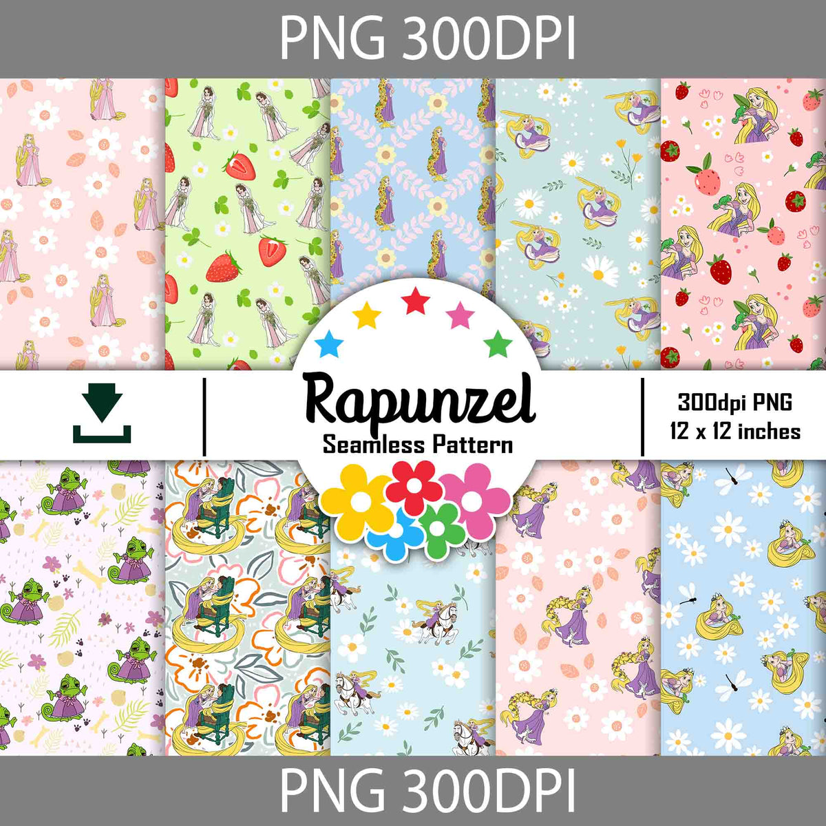 Princess Seamless Pattern, Digital Papers, Scrapbook Papers, Pattern ...
