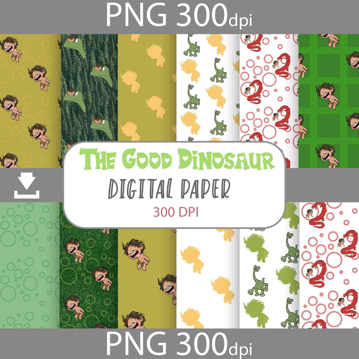 Dinosaur Seamless Pattern, Digital Papers, Scrapbook Papers, Pattern ...