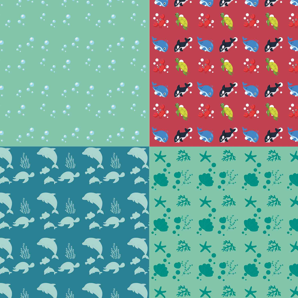 At Sea, Ocean Seamless Pattern, Digital Papers, Scrapbook Papers ...
