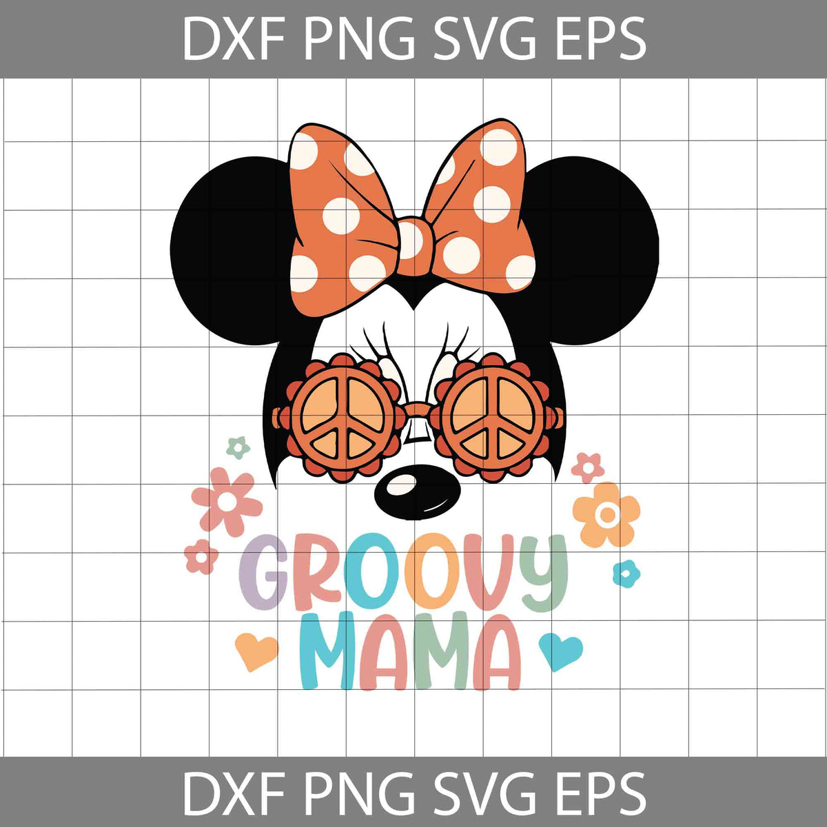 Groovy Mama Svg, Minnie Groovy Glasses Svg, Retro Svg, Mom Svg, Mother ...