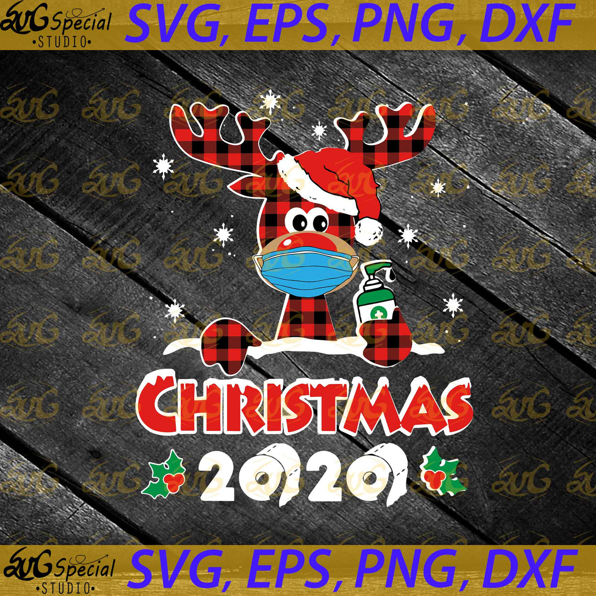 Merry Christmas Svg, Cricut File, Clip Art, Deer Svg, Buffalo Plaid Svg ...