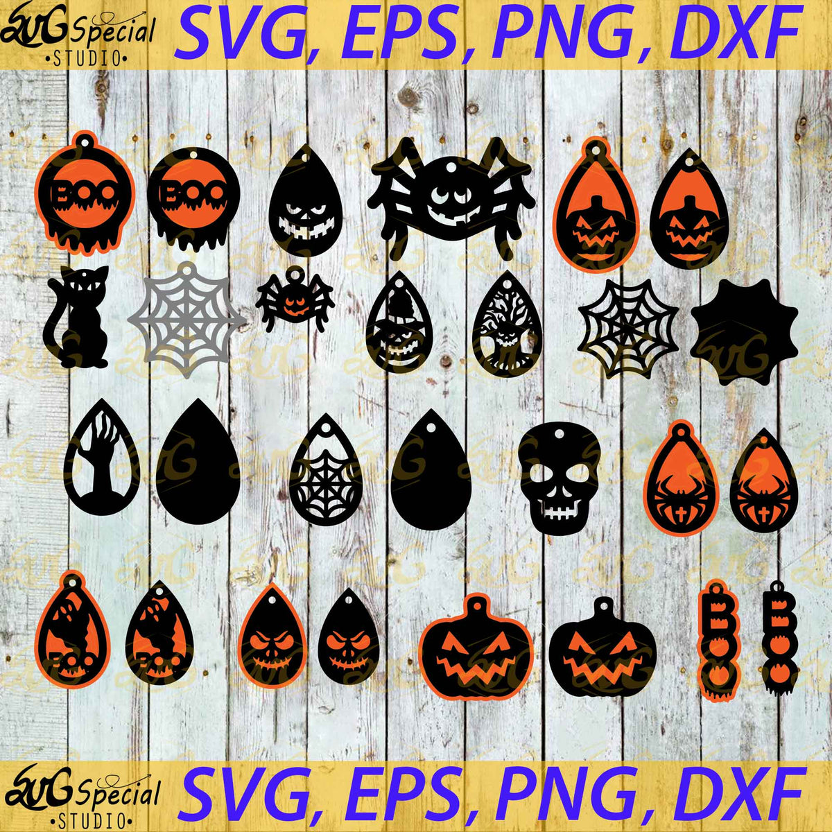 Halloween Earrings SVG, Halloween Earrings Template Svg, Bundle, Files ...