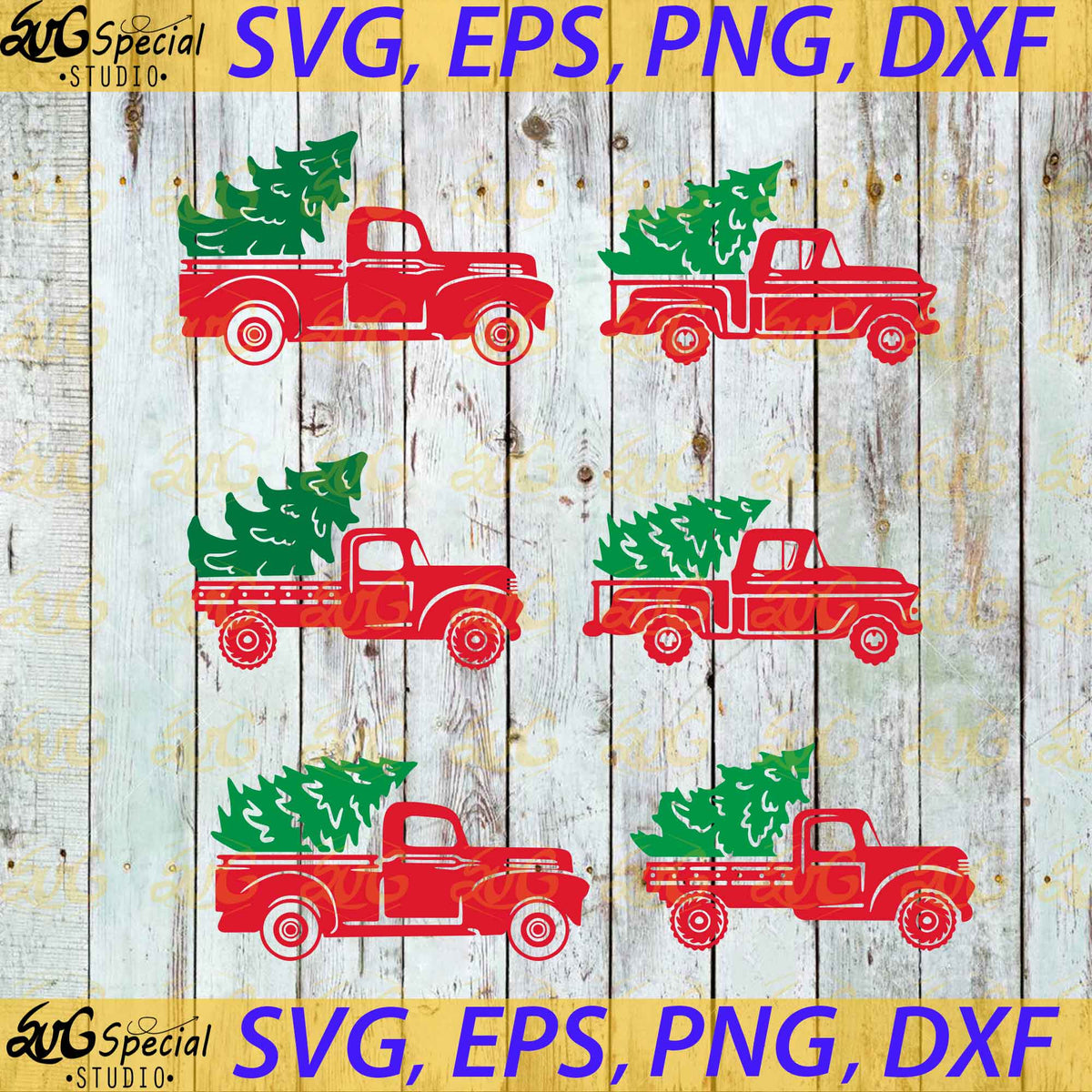 Christmas Truck Svg, Cricut File, Easy Cut, Christmas Svg, Bundle, Car ...