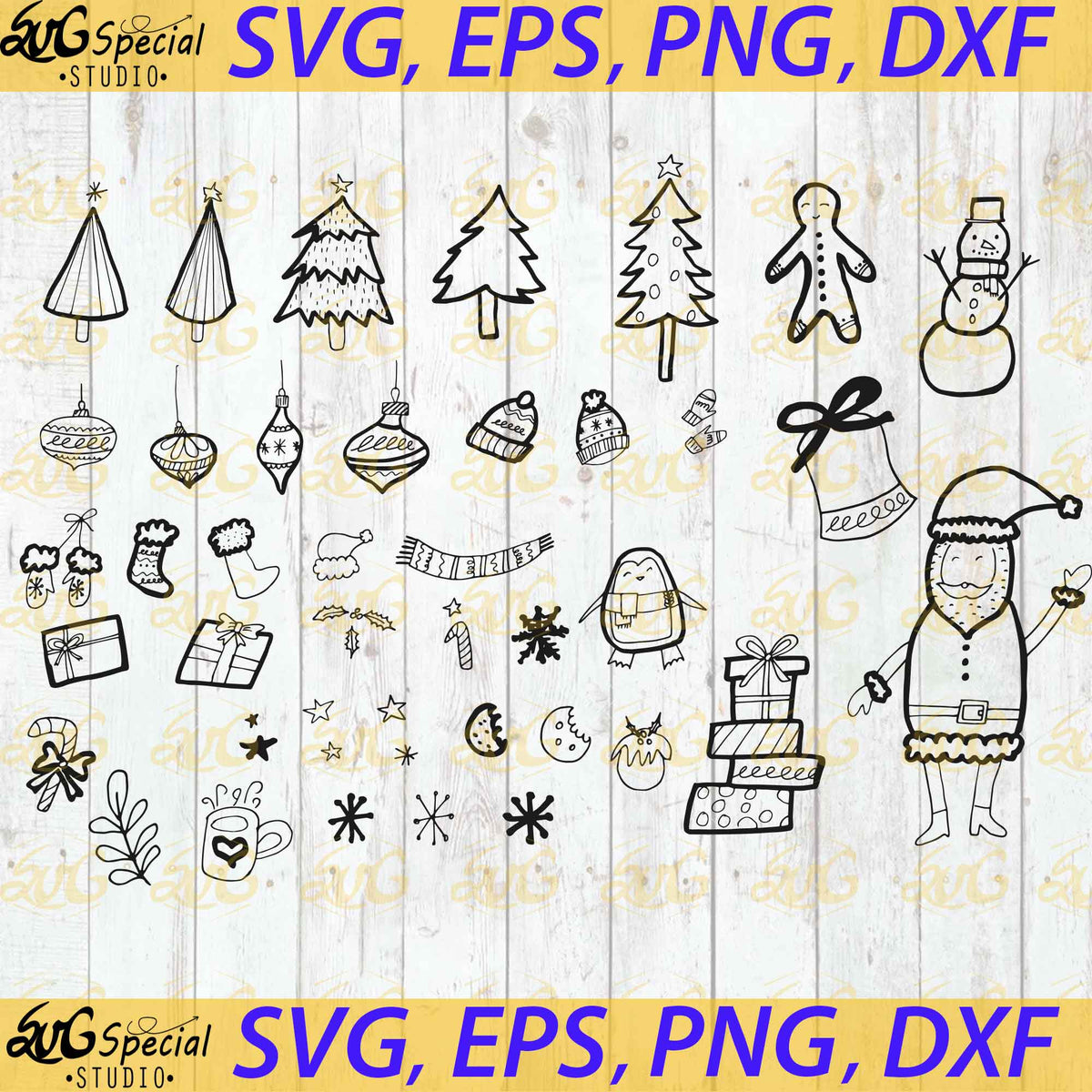 Christmas Svg, Silhouette Cameo, Santa Svg, Cricut, Bundle | Svgspecial