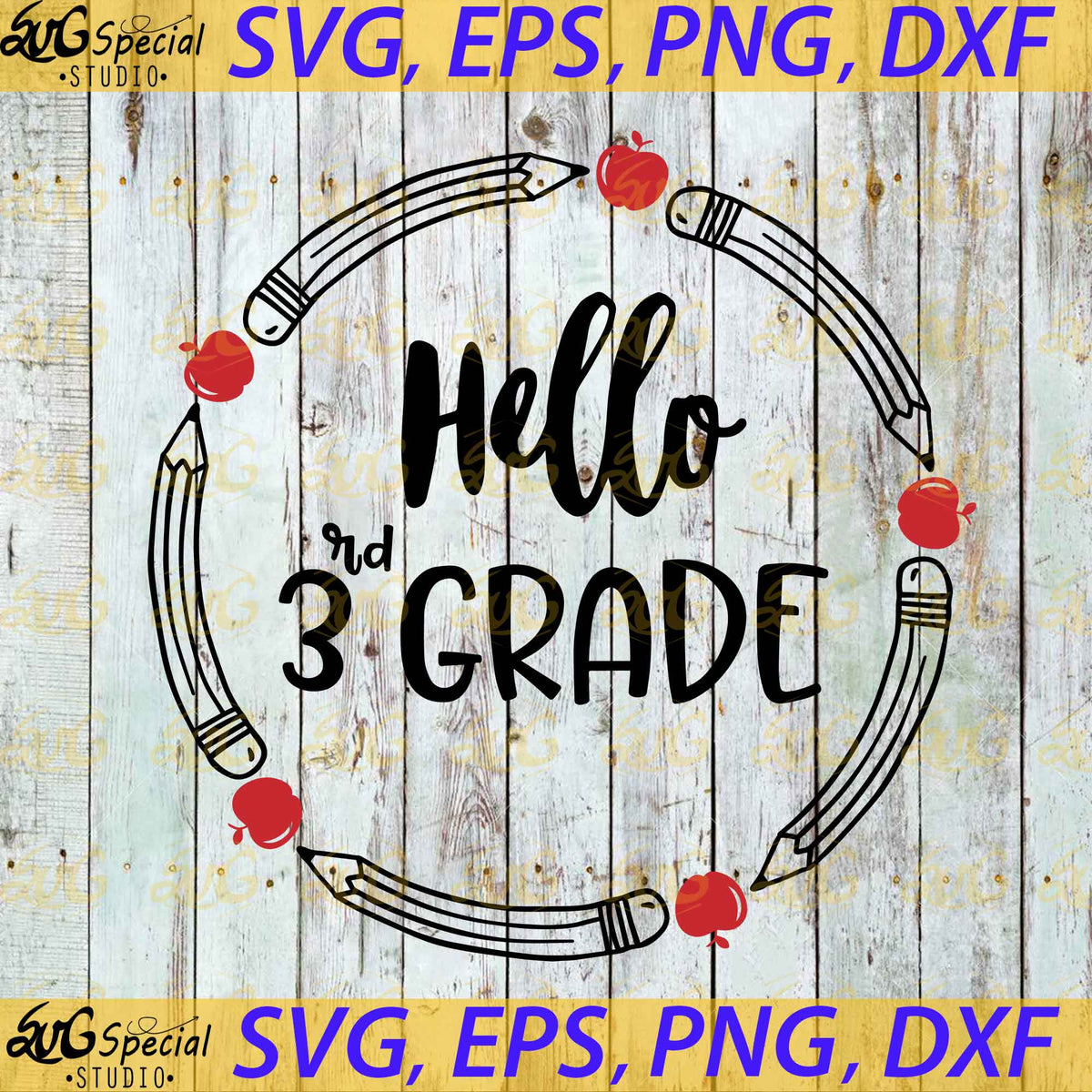 Back To School Svg, Hello 3rd Grade Svg, Cricut File, School Svg ...