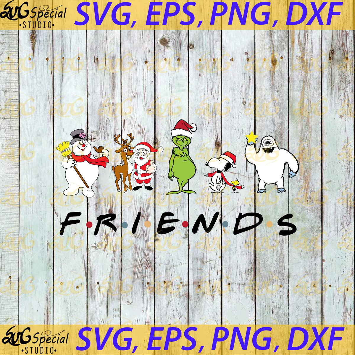 Friends Chirstmas Svg, Cricut File, Clipart, Santa Svg, Deer Svg ...