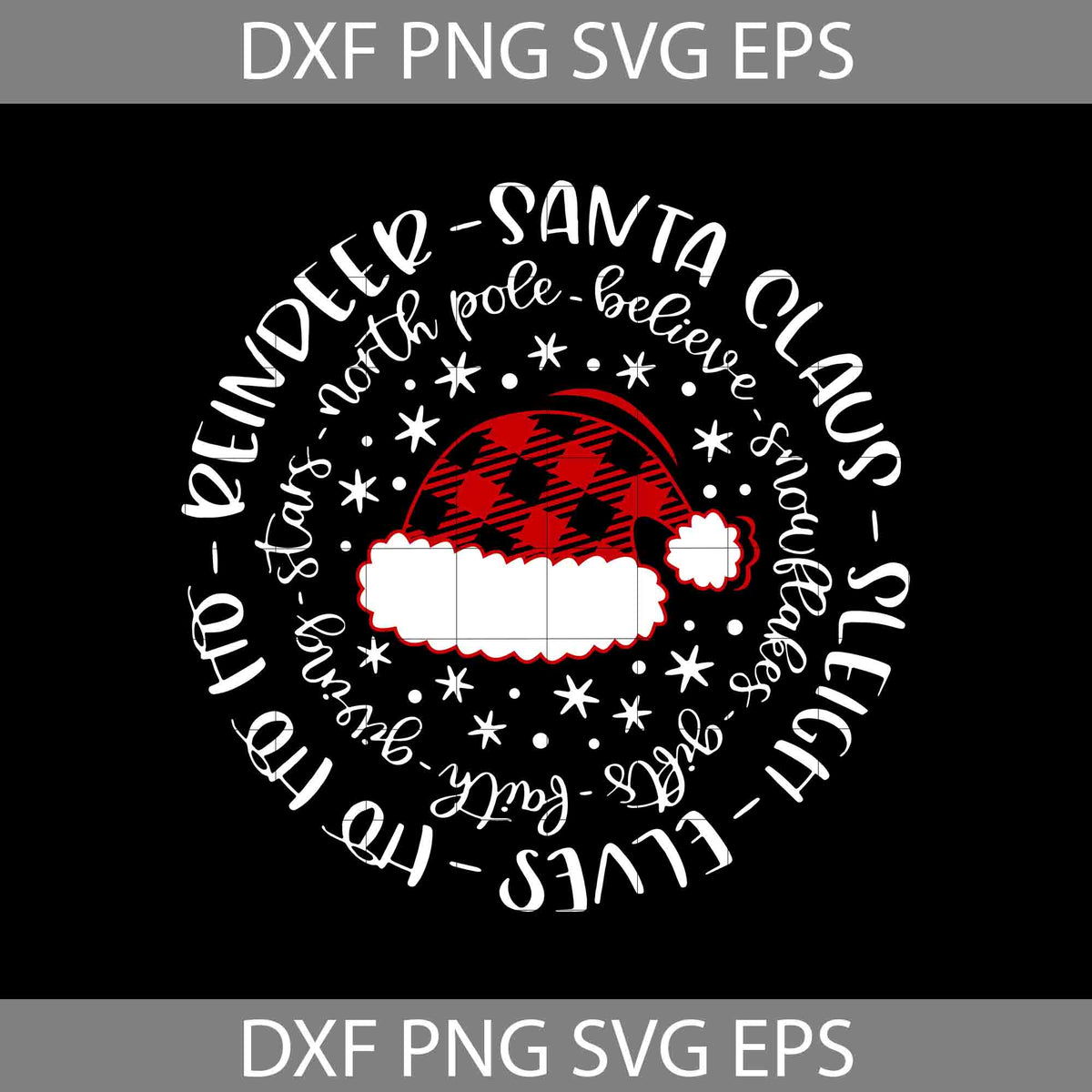 Buffalo Plaid Santa Claus Hat Svg, Santa Hat Svg, Christmas Svg, Gift ...