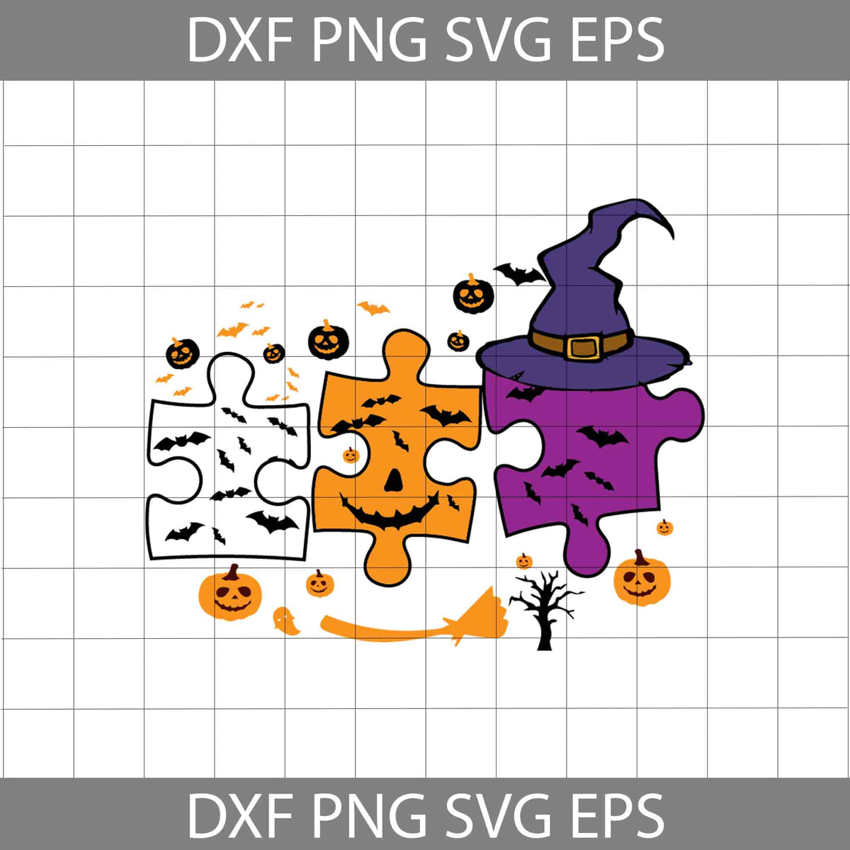 Autism Awareness Puzzle Pieces Halloween SVg, Halloween Svg, Halloween ...