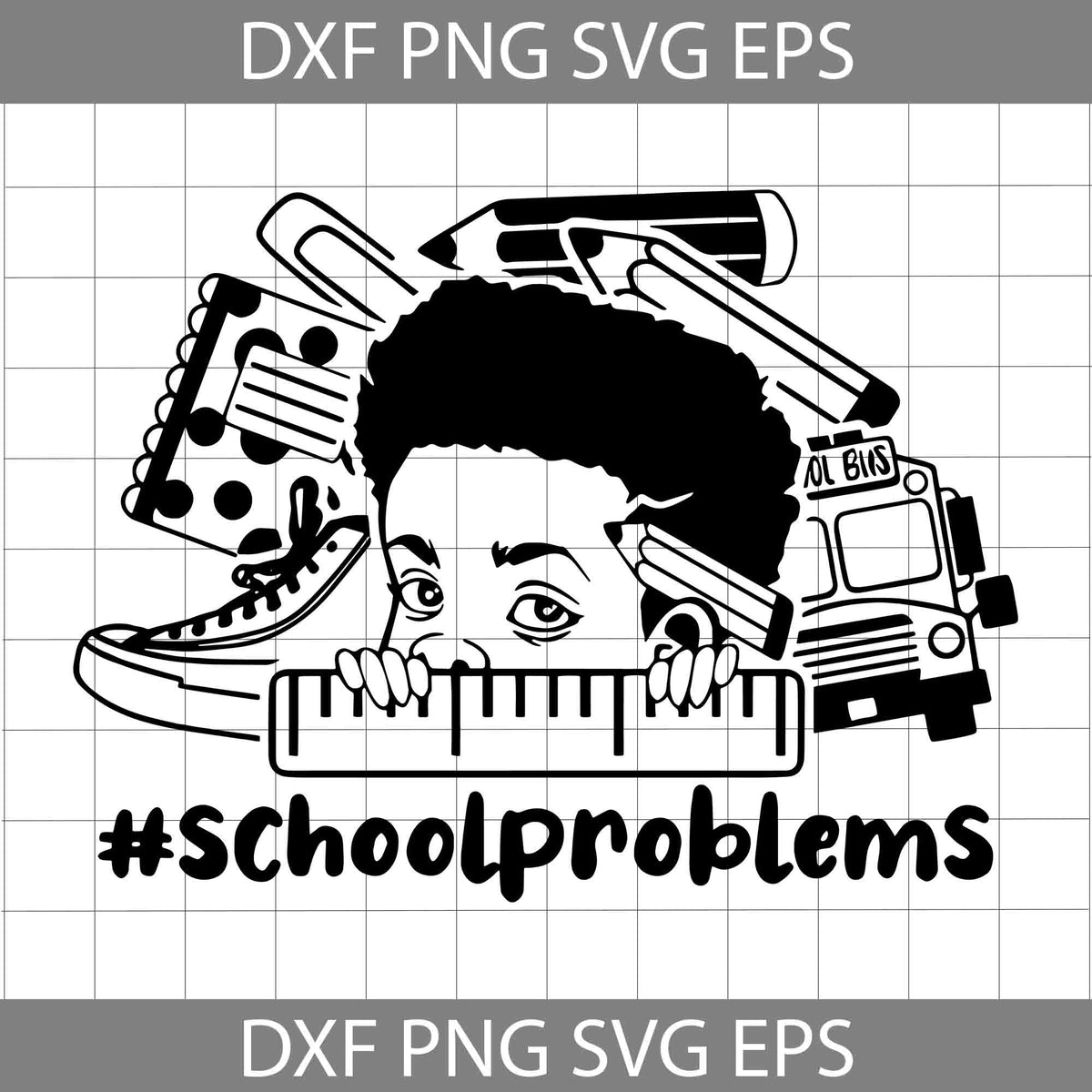 School Problems Svg, Peek A Boo Svg, Afro Boy Svg, 100 Days SVG, Back ...