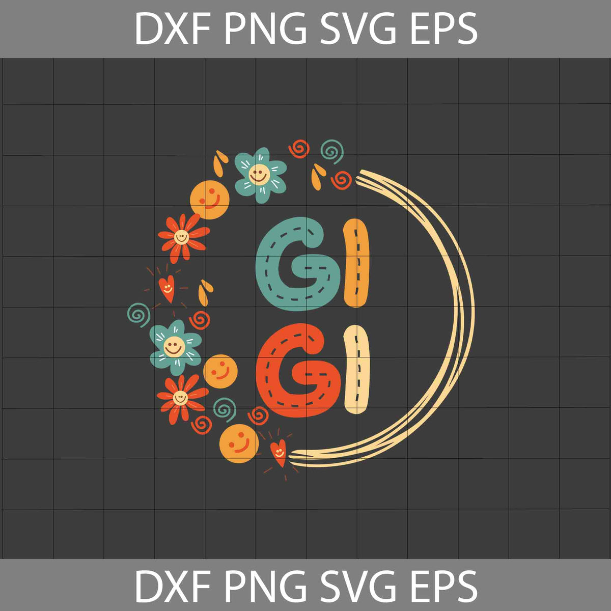 Gigi Svg, Groovy Gigi Svg, Retro Gigi Svg, Retro Flower Svg, Mother's ...