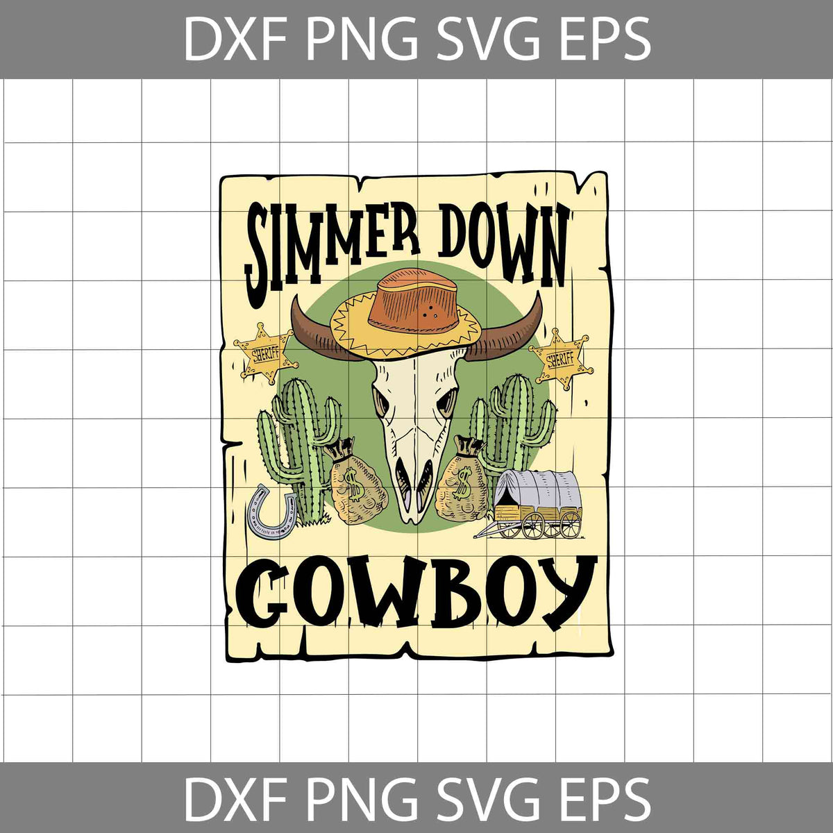 Simmer Down Cowboy Svg, Western Cowboy Svg, Cricut File, Clipart, Svg ...