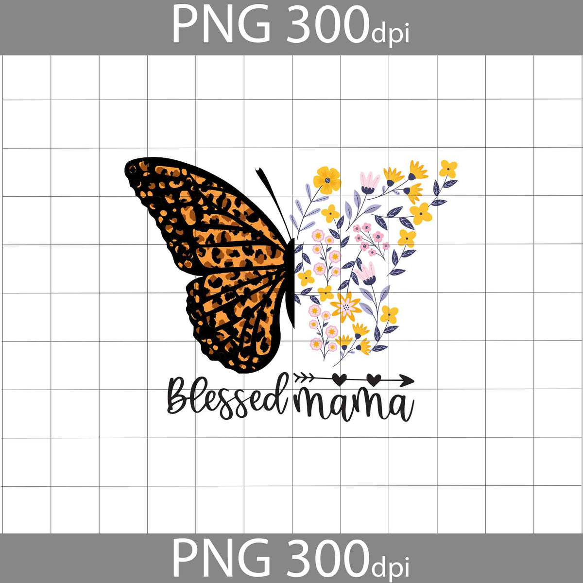 Blessed Mama Png, Blessed Flower Butterfly Png, Mama Png, Mother's Day ...