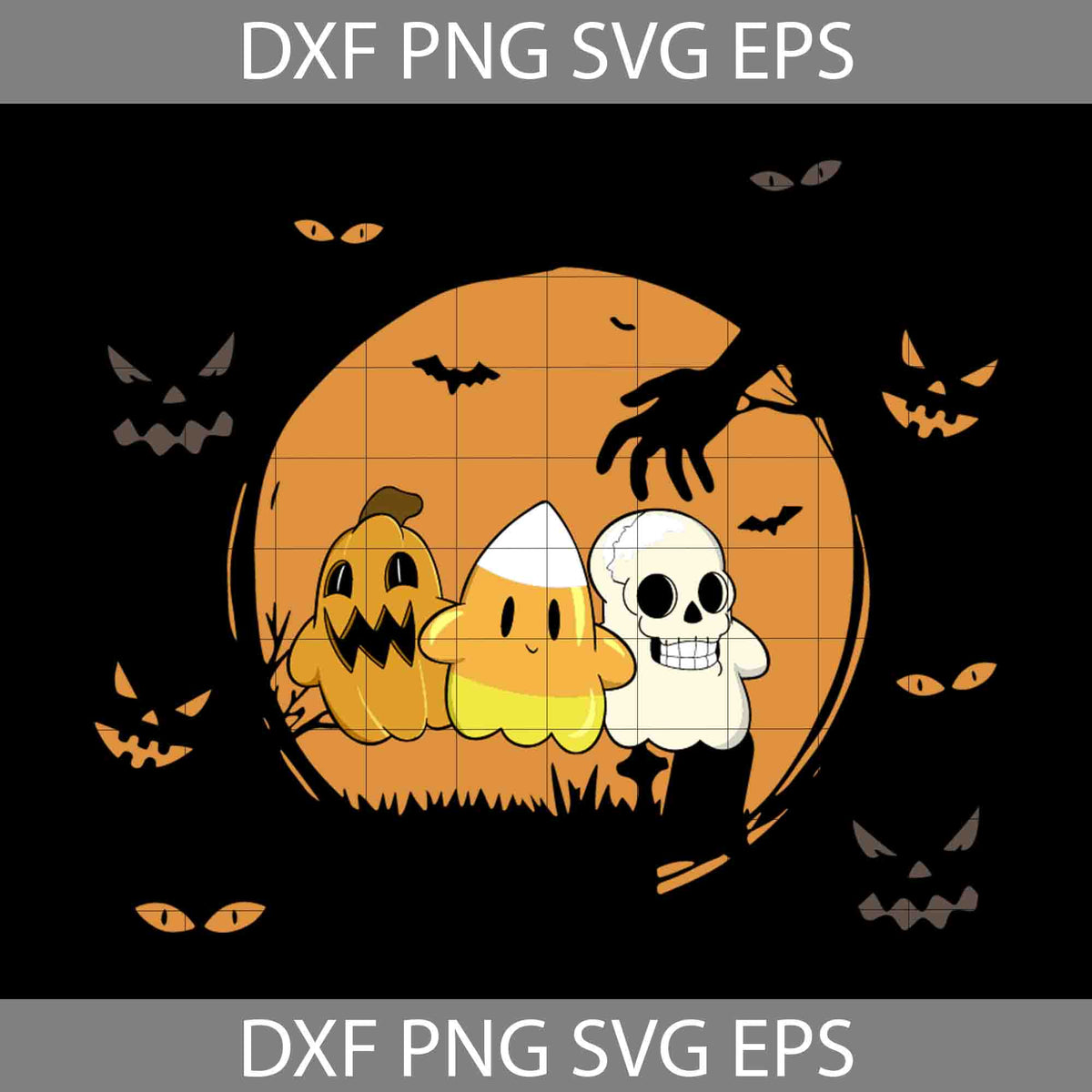 Three Spooky Ghosts Svg, Happy Halloween Svg, Cartoon Svg, Halloween ...
