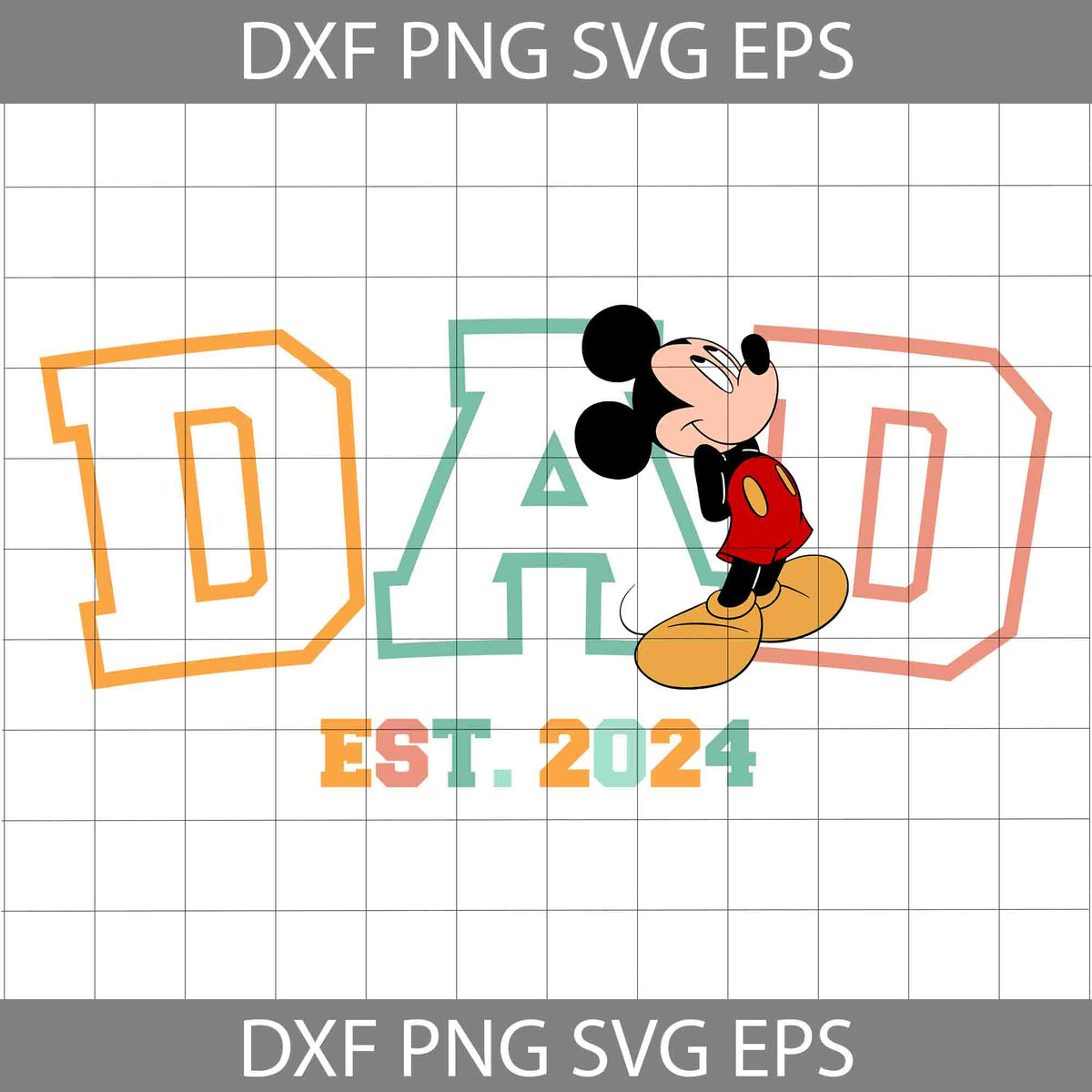 Mouse Dad Est 2024 Svg, New Dad Svg, Dad Svg, Cartoon Svg, Father's Day ...