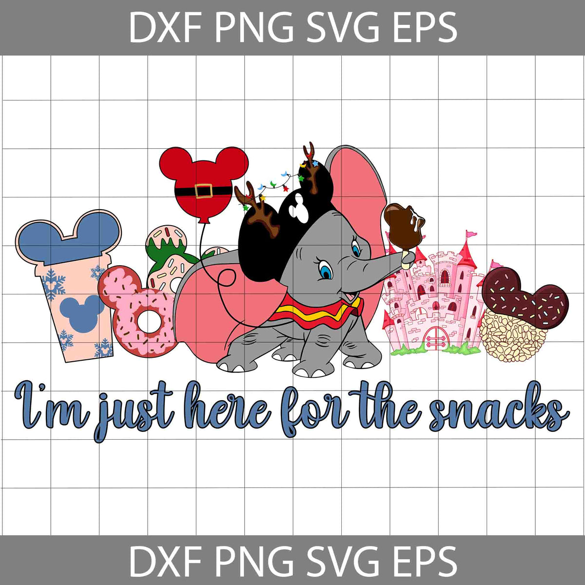 I'm Just Here For The Snacks Svg, Christmas Snacks Svg, Cartoon Svg ...