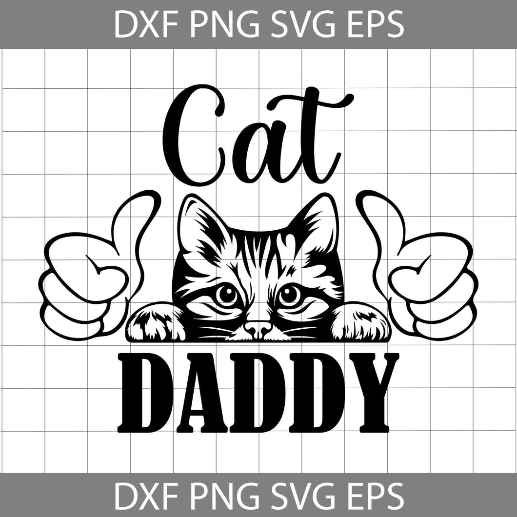 Cat Daddy Svg, Cat Dad Svg, Cartoon Svg, Father's Day Svg, Cricut File ...