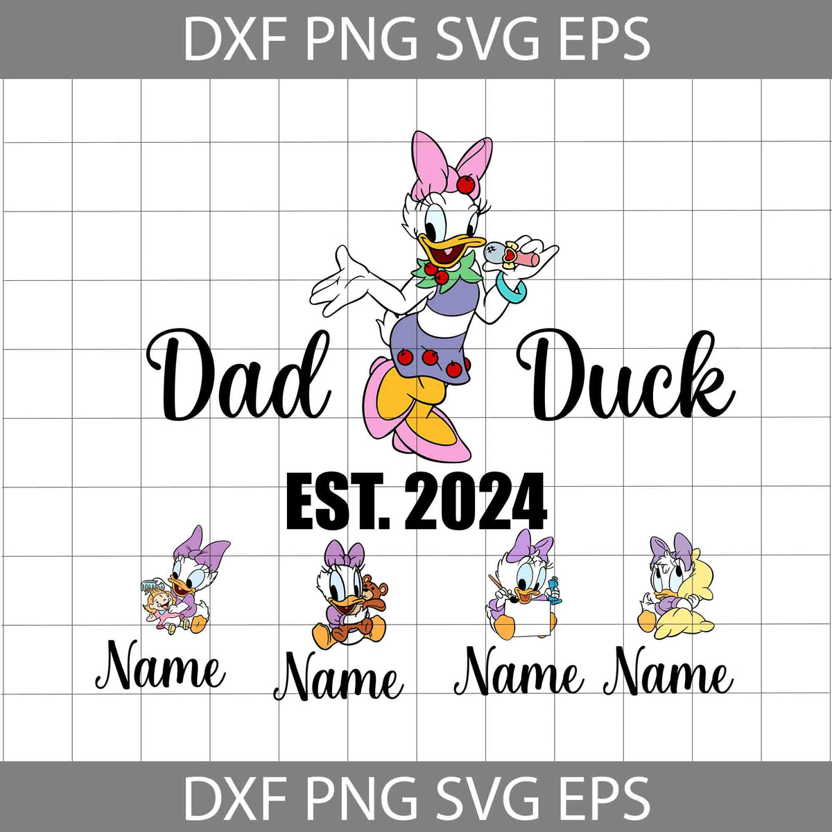 Personalized Dad Duck Est 2024 Svg, Duck Svg, Dad Svg, Cartoon Svg ...