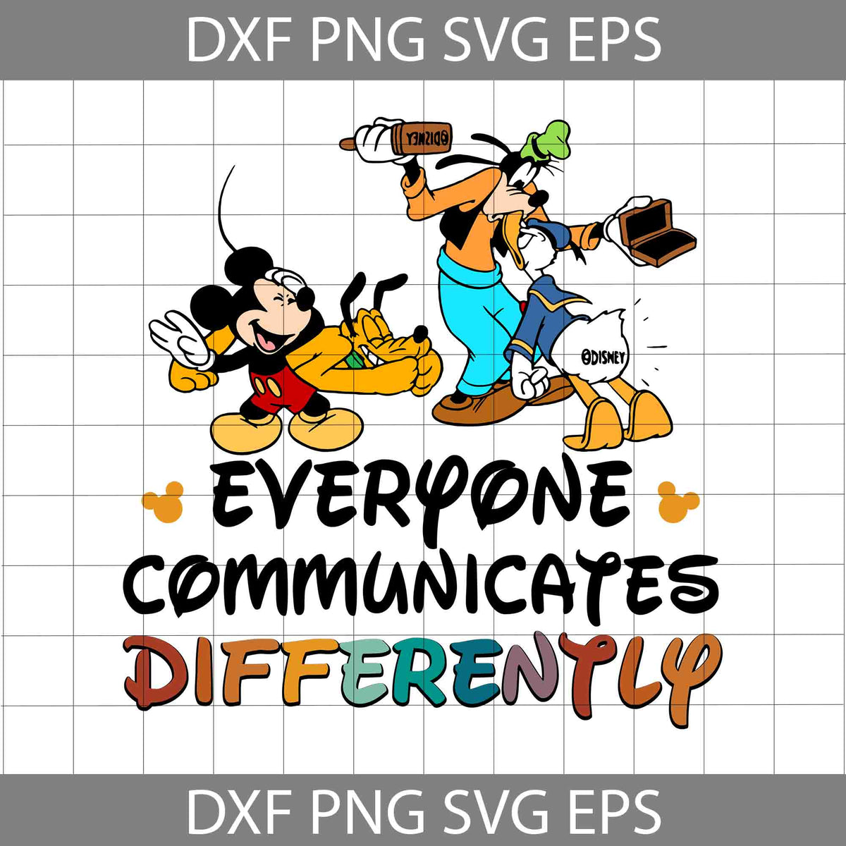 Everyone Communicates Differently Svg, Mouse and Friends Svg, Cartoon ...