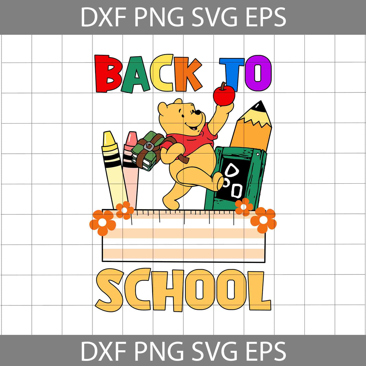 Bear Back To School Svg, Bear School Heat Transfer Svg, Bear Svg ...