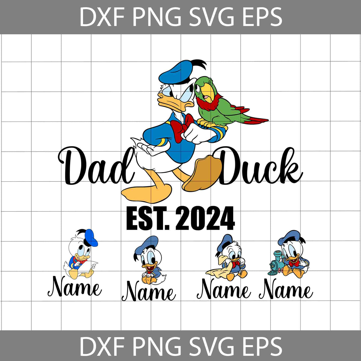 Personalized Dad Duck Est 2024 Svg, Duck Svg, Dad Svg, Cartoon Svg ...