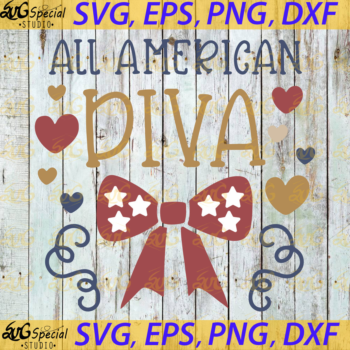 All American Diva Svg, Silhouette Cameo, Cricut File, American Flag Svg ...