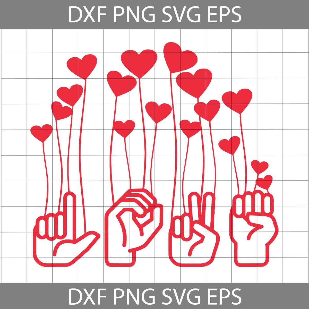 Love Hand Language Svg, Love Hand Svg, Valentine’s Day Svg, Cricut File ...