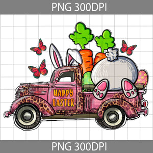 Happy Easter Png, Truck With Bunny Png, Sublimation, Rabbit Png, Easter ...