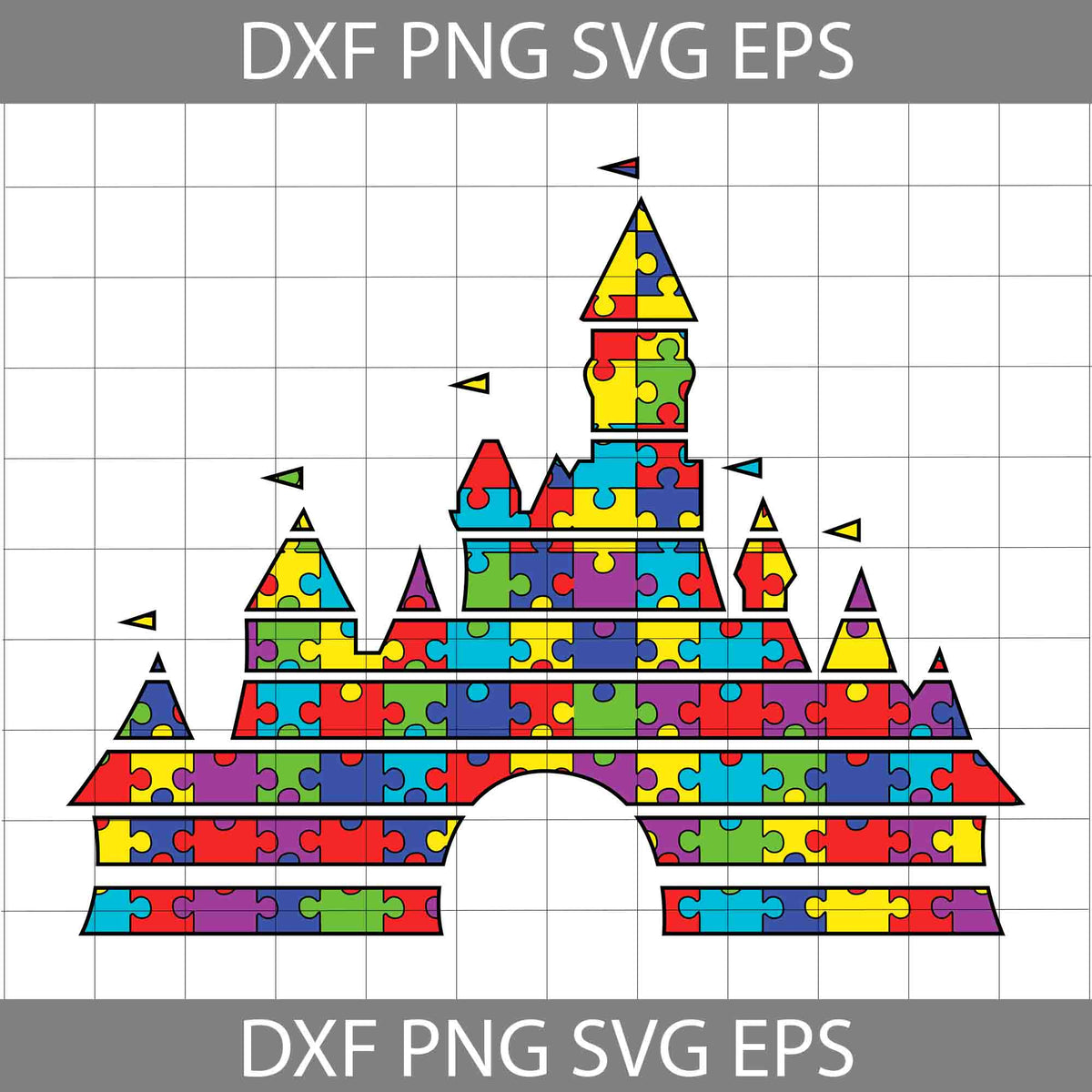 Autism Awareness Castle Svg, Cricut File, Clipart, Svg, Png, Eps, Dxf ...