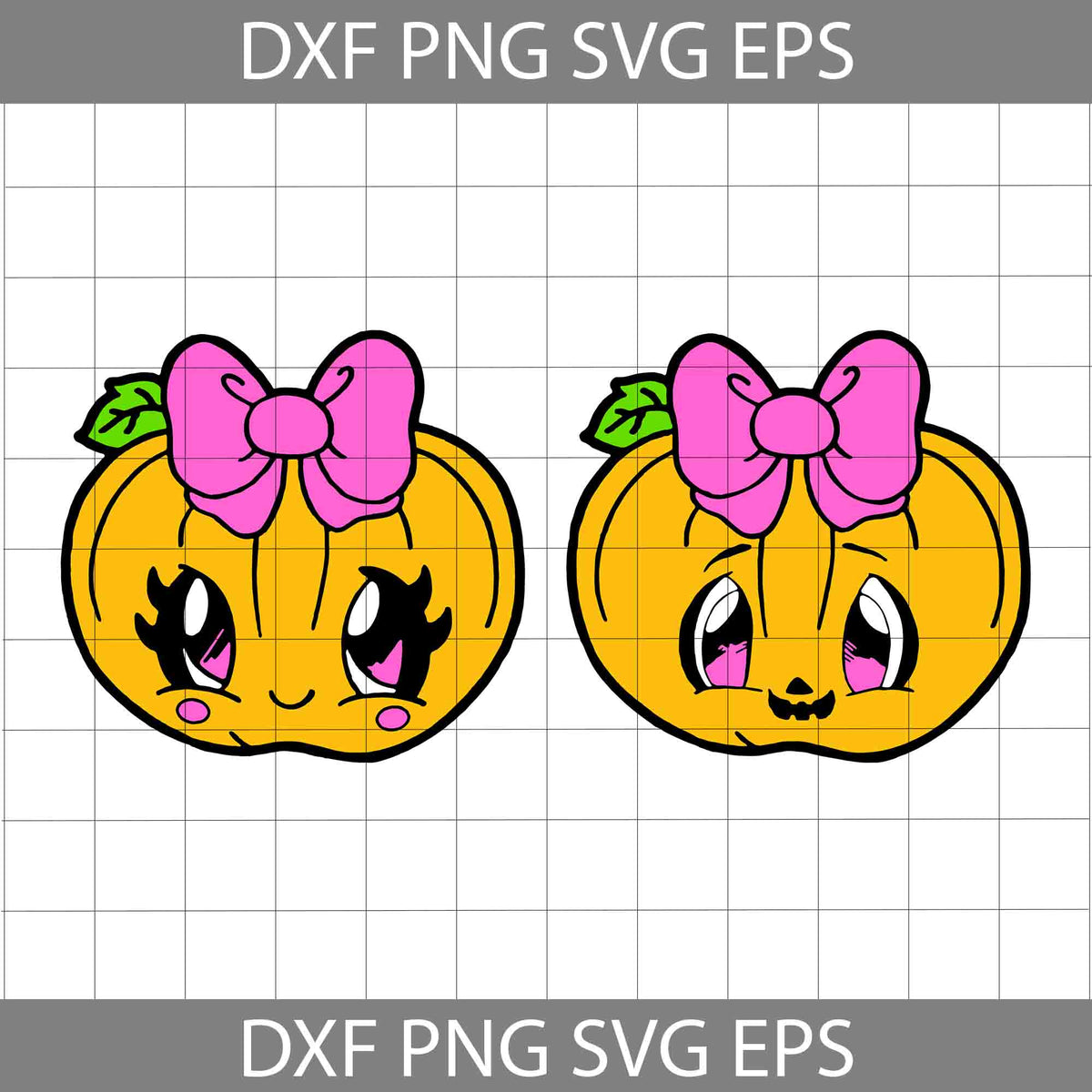 Girly Pumpkin Svg, Halloween Svg, Cricut File, Clipart, Svg, Png, Eps ...