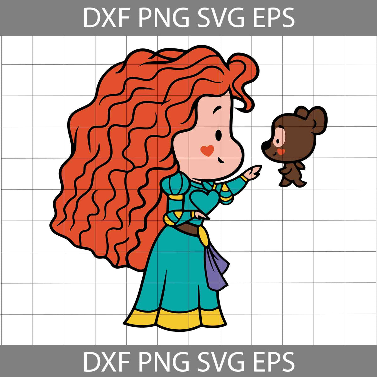 Little Princess Merida Svg Svg, Merida Vector, Merida And Doll Svg ...
