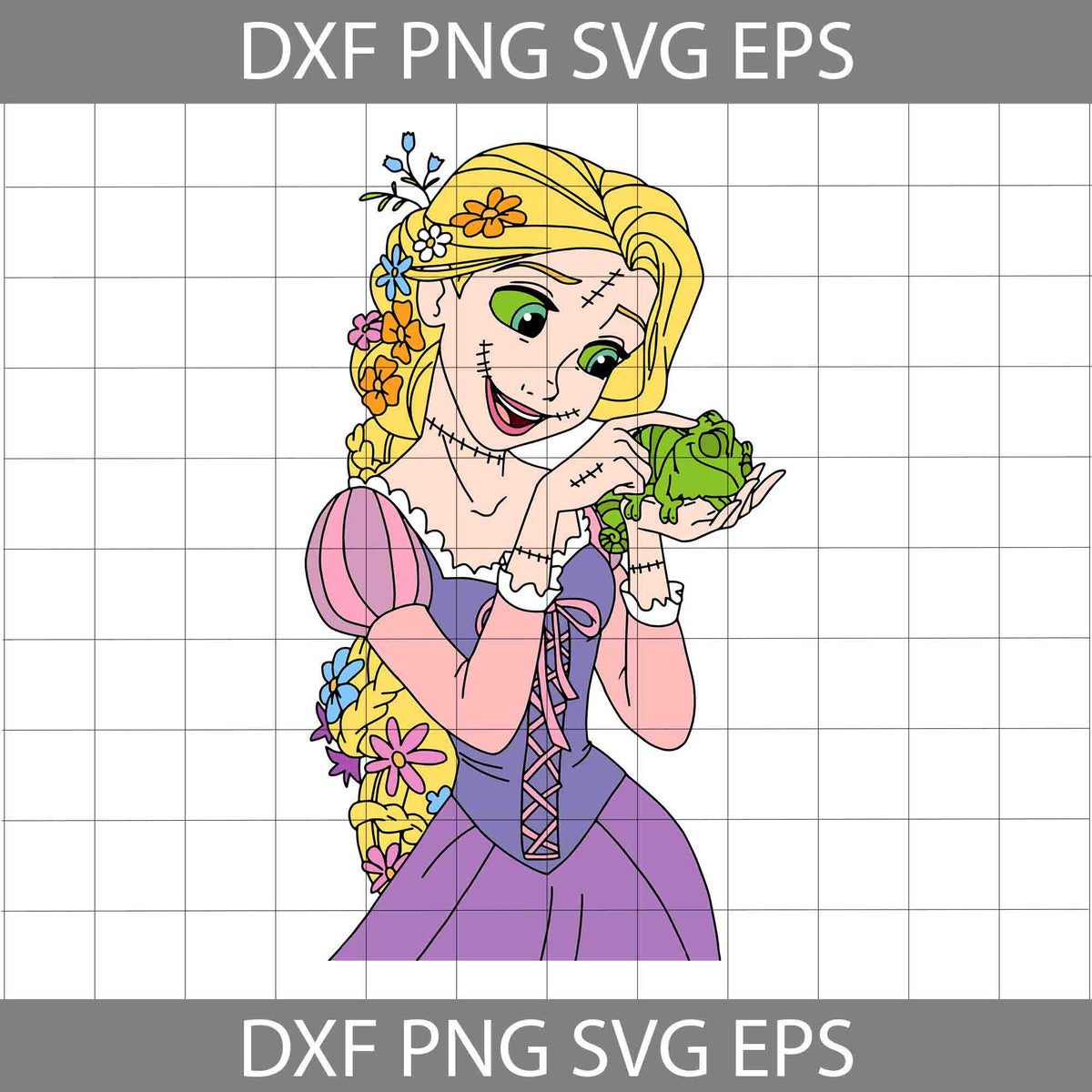 Rapunzel And The lizard Cute Svg, Halloween Svg, Cricut File, Clipart ...
