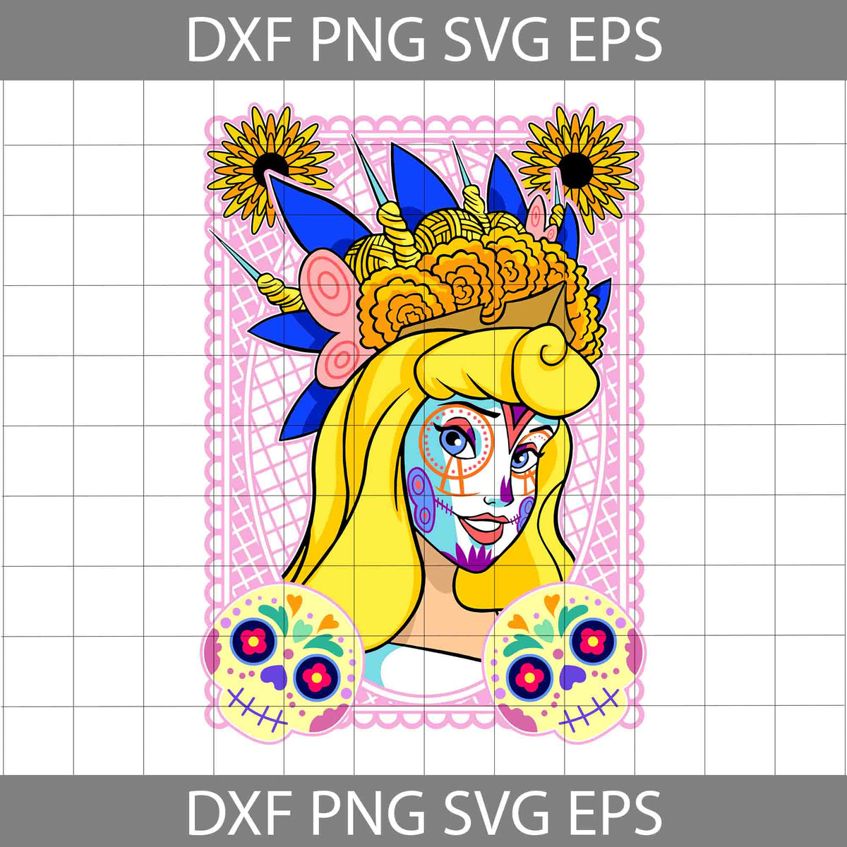 Princess Sugar Skull SVG, Princess Sugar Skull SVG, Princess Day of The ...