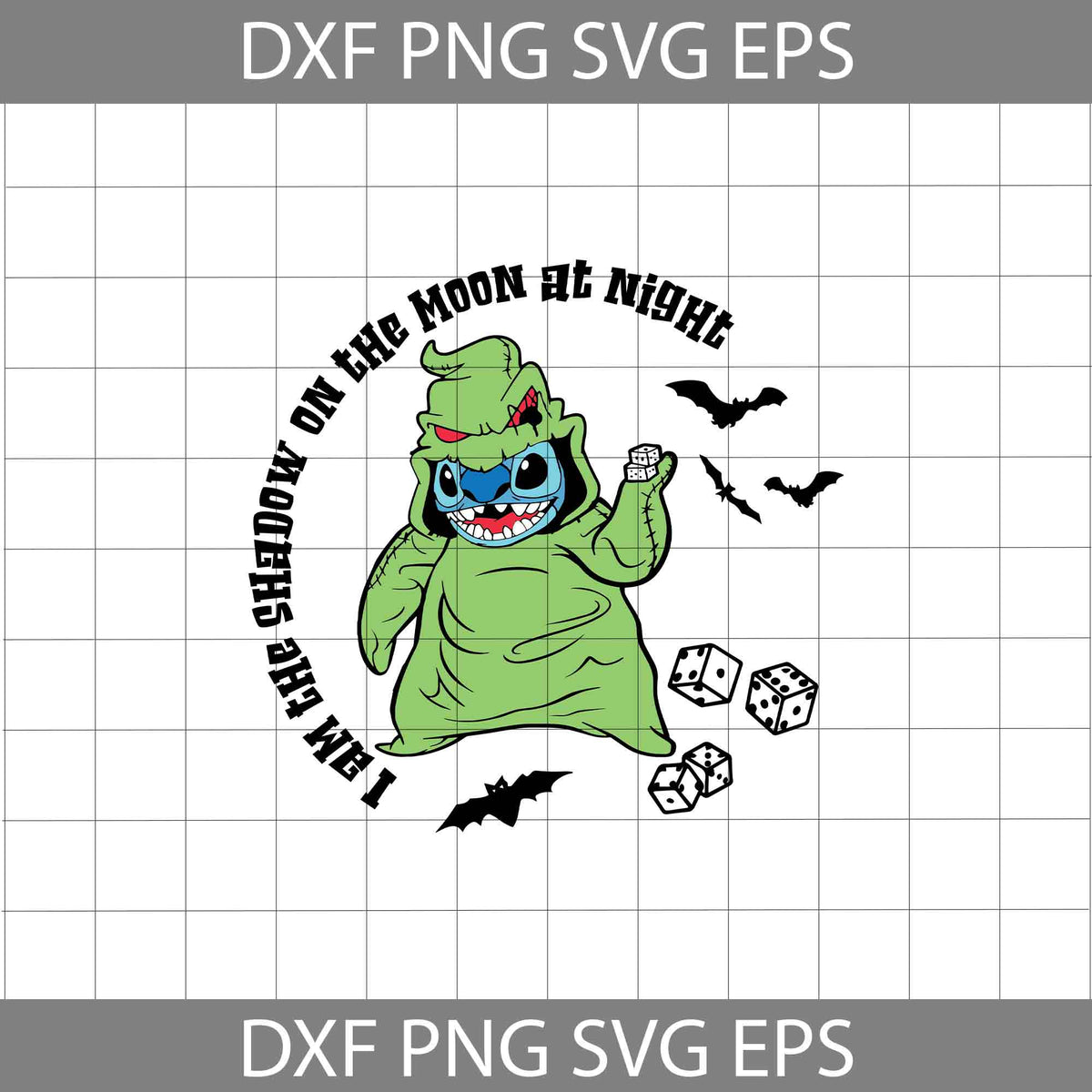 I Am The Shadow On The Moon At Night Svg, Stitch Inspired Oogie Boogie ...
