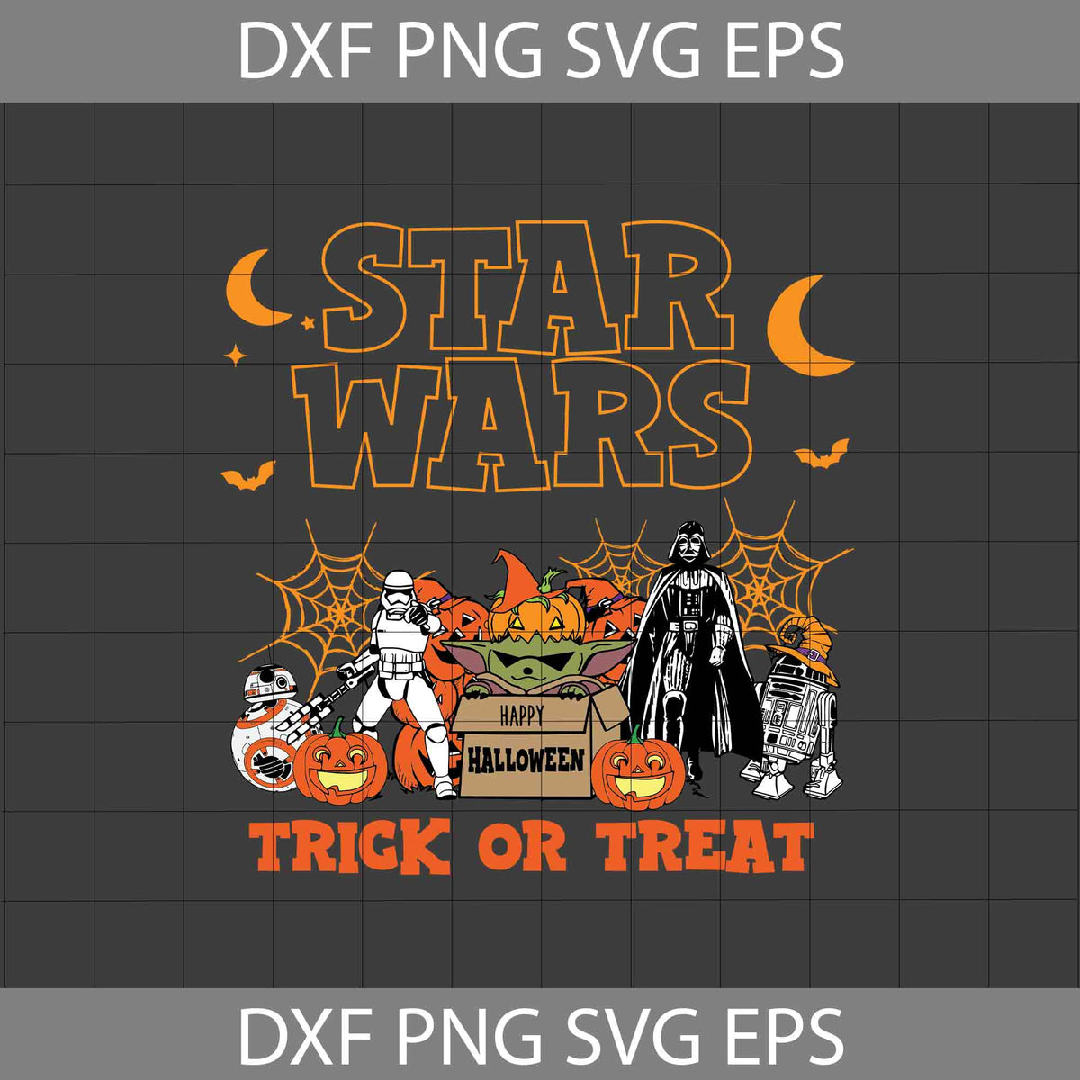 Happy Halloween Svg, Trick Or Treat Svg, Droids Svg, Vintage Halloween ...