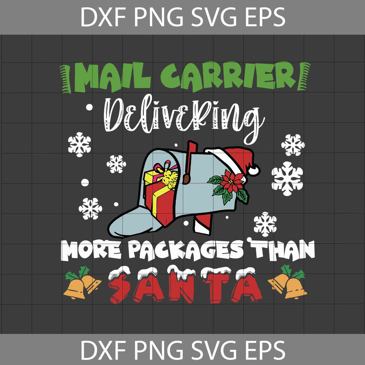 Mail Carrier Delivering More Packages Than Santa Svg, Christmas SVg ...