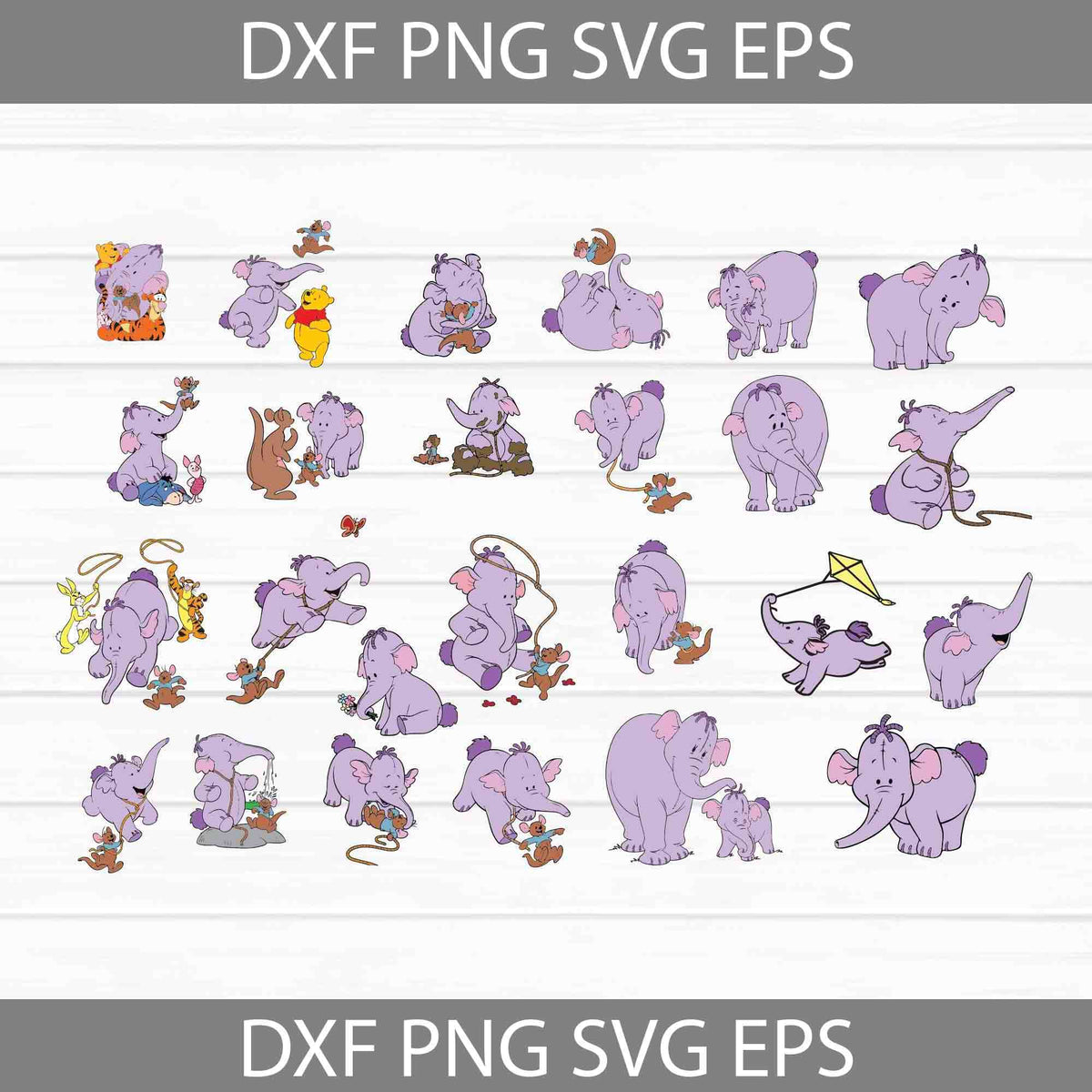 Mama Heffalump Svg, Heffalump Svg, Winnie The Pooh Svg, Cartoon Svg ...