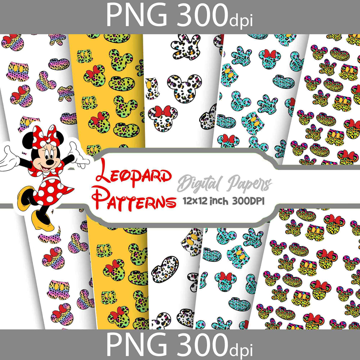 Leopard Print Patterns, Bundle Digital Paper, Rainbow Leopard Print ...