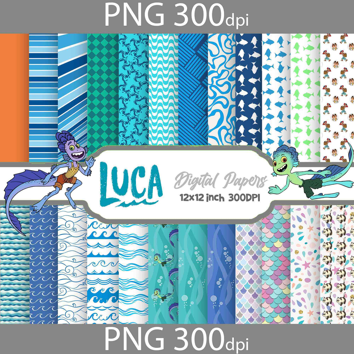 Fish Digital Paper, Scrapbook, Wallpaper, Background, Wallpaper ...