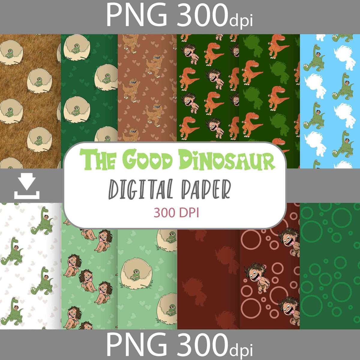 Dinosaur Seamless Pattern, Digital Papers, Scrapbook Papers, Pattern ...