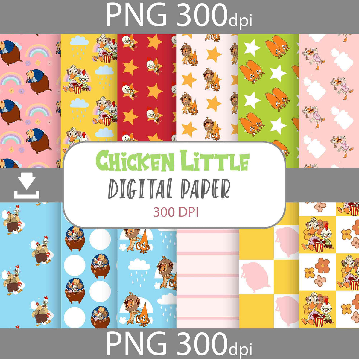 Chicken Seamless Pattern, Digital Papers, Scrapbook Papers, Pattern ...