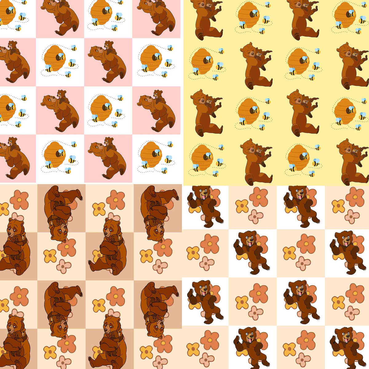 Bear Seamless pattern, Digital Papers, Scrapbook Papers, Pattern Paper ...
