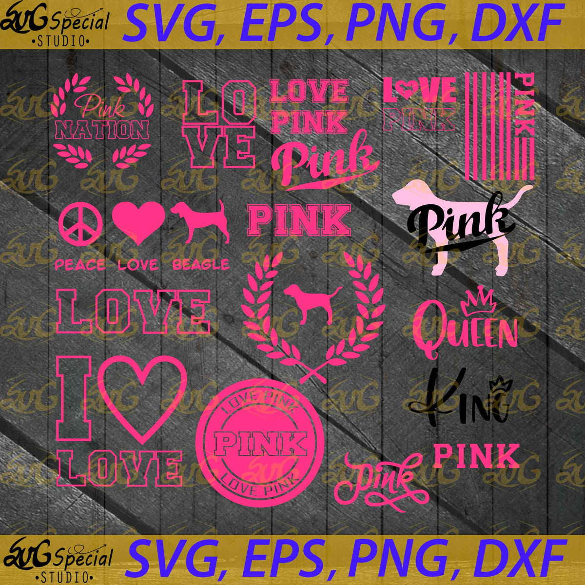 Love Pink Svg, Bundle, Cuties Svg, Cricut, Silhouette, Clipart, Tiger ...