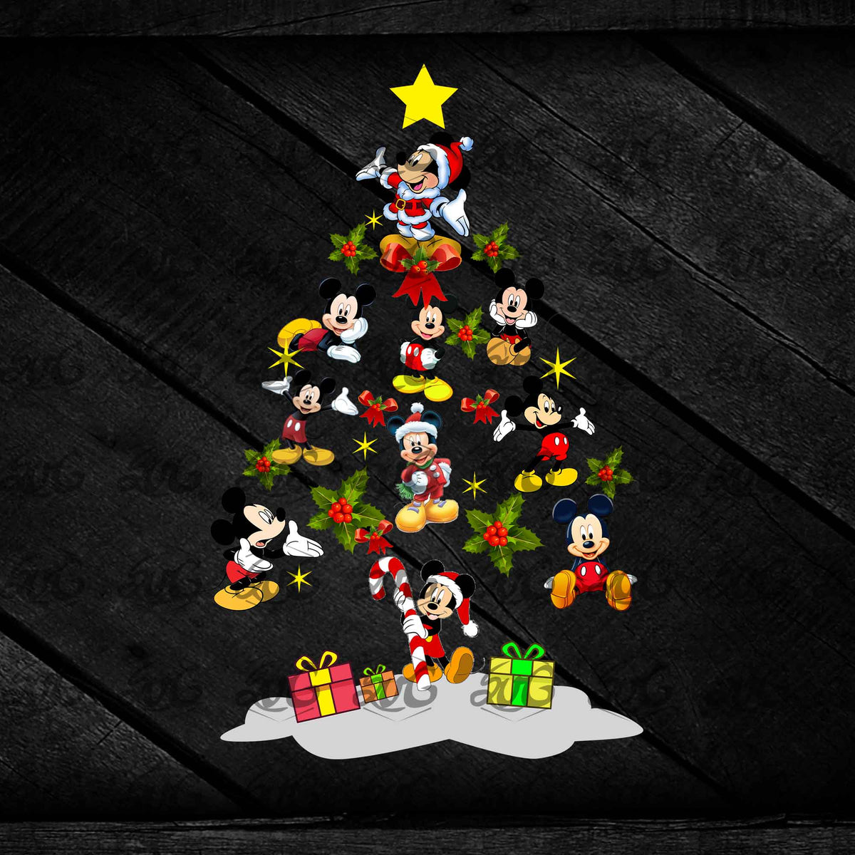 Mickey Christmas Tree Svg, Cricut File, Clipart, Mickey Svg, Minnie Svg ...