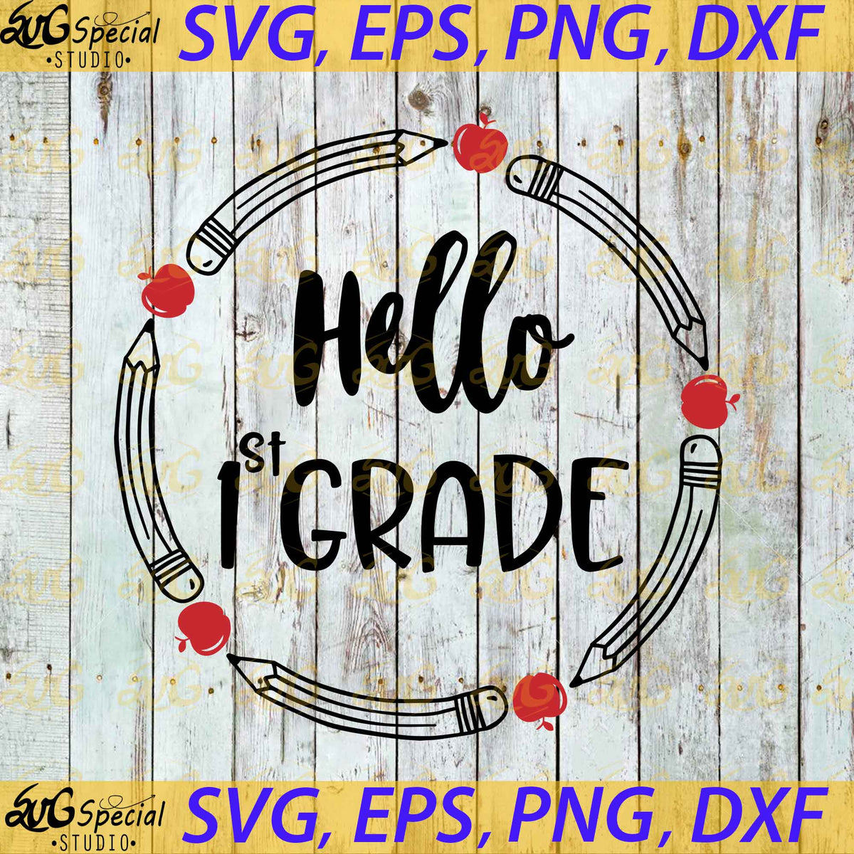 Back To School Svg, Hello 1St Grade Svg, Cricut File, School Svg ...