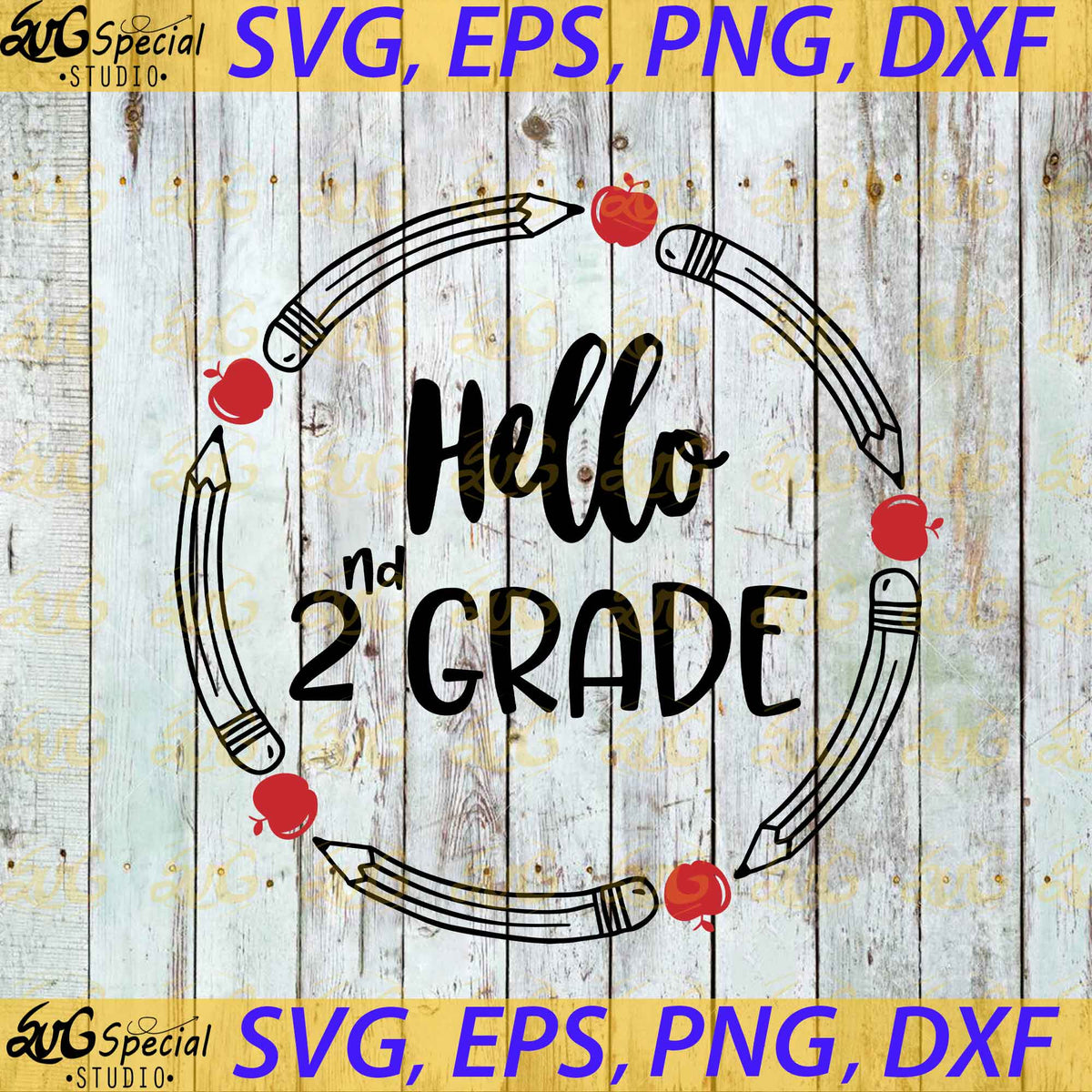 Back To School Svg, Hello 2nd Grade Svg, Cricut File, School Svg ...