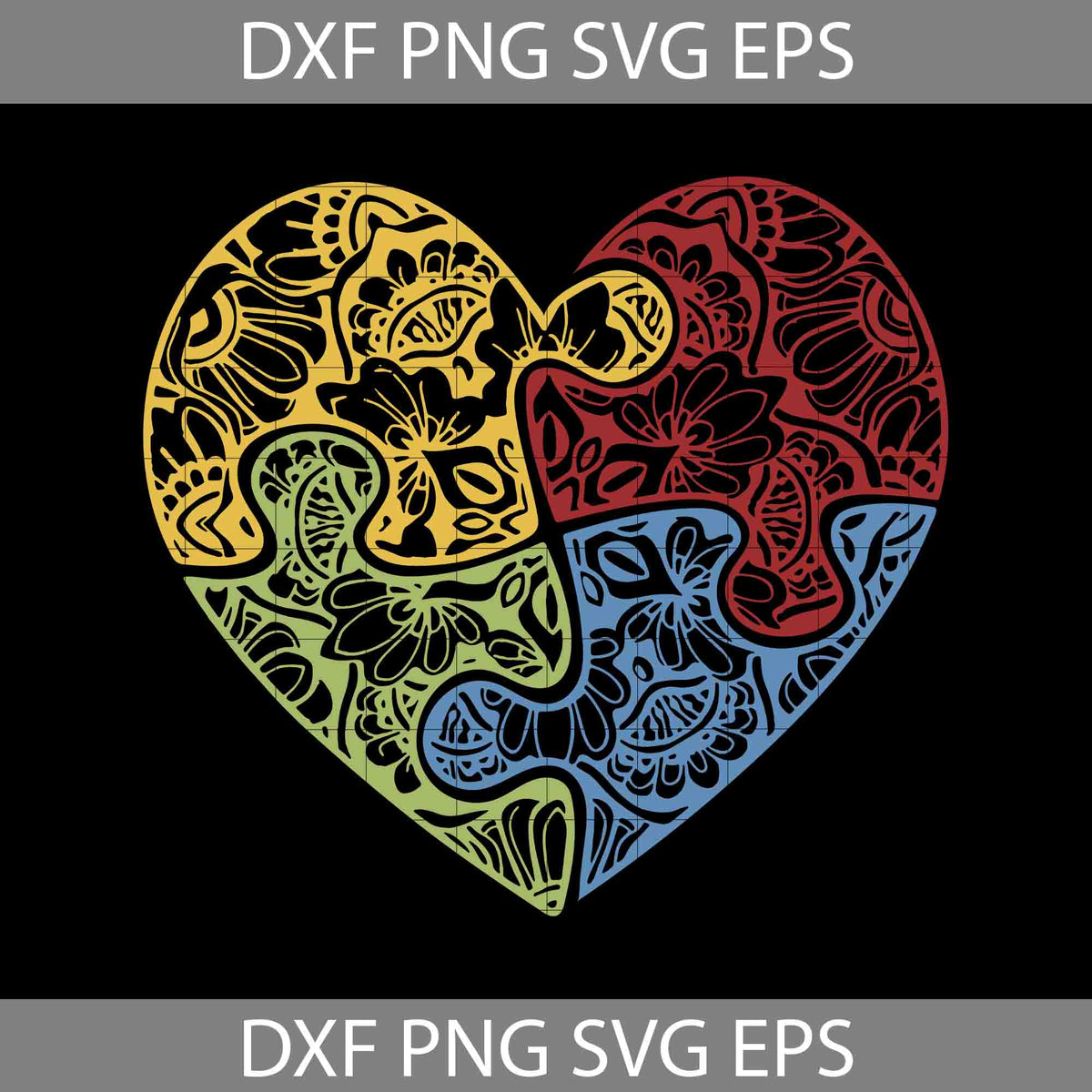 Autism svg, mandala svg, autism awareness svg, puzzle heart svg ...