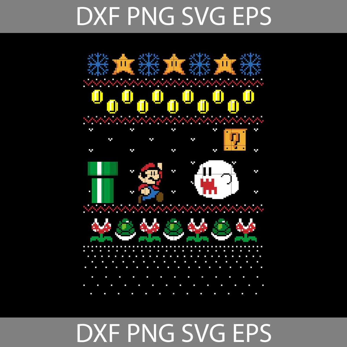 Super Mario Svg, Ugly Christmas Svg, Game SVg, Christmas Svg, Gift SVg ...
