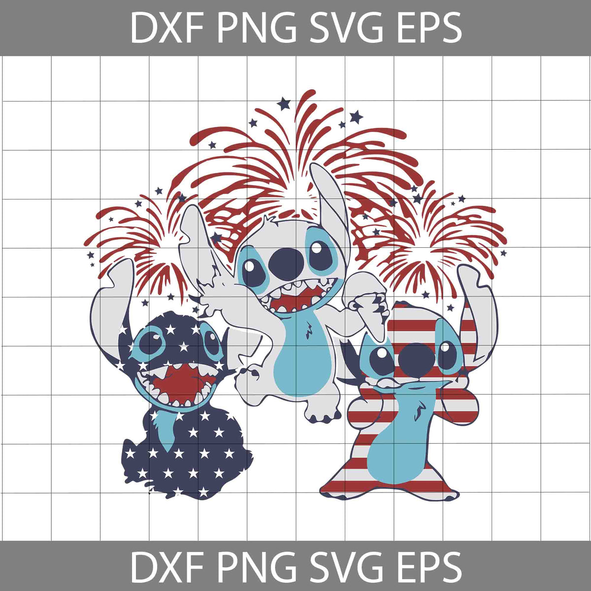 stitch america and fireworks svg, America svg, 4th of July svg ...