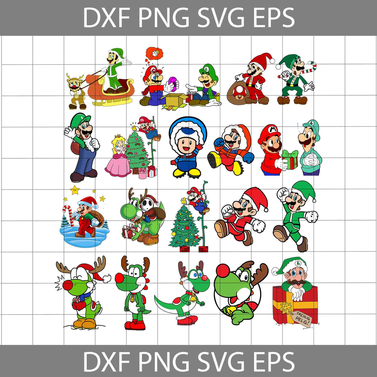Super Mario Christmas Svg, Bundle, Game Svg, Christmas Svg, Gift Svg ...